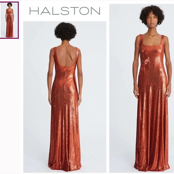 Halston Heritage | Dresses | Halston Victoria Sequin Tank Gown Size 8 ...